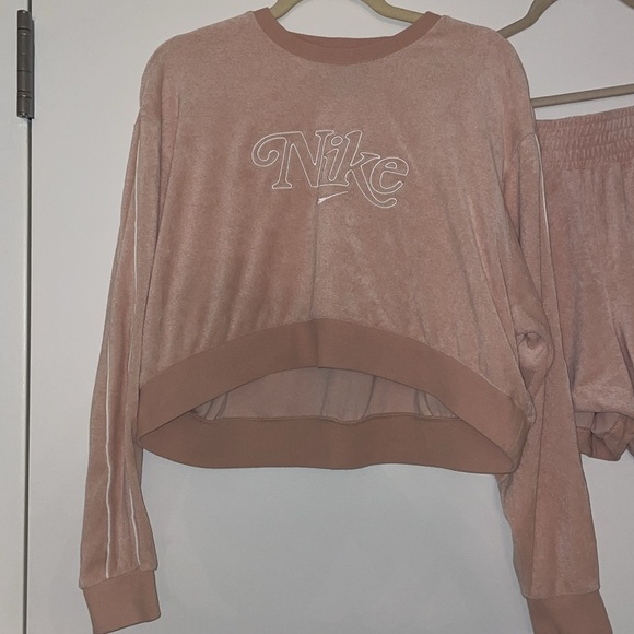 Nike | Tops | Nike Cozy Terry Crew And Short Set | Poshmark